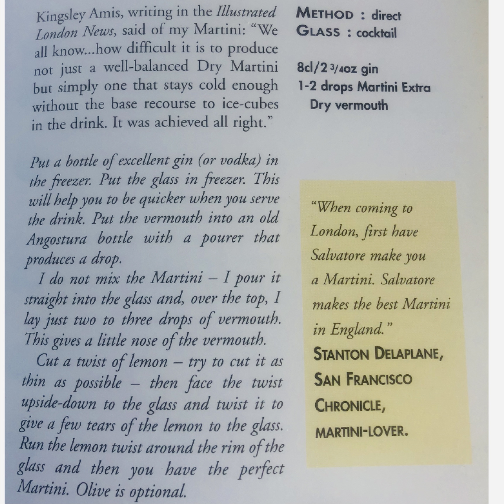 The world’s finest Martini | The Global Style Pilot